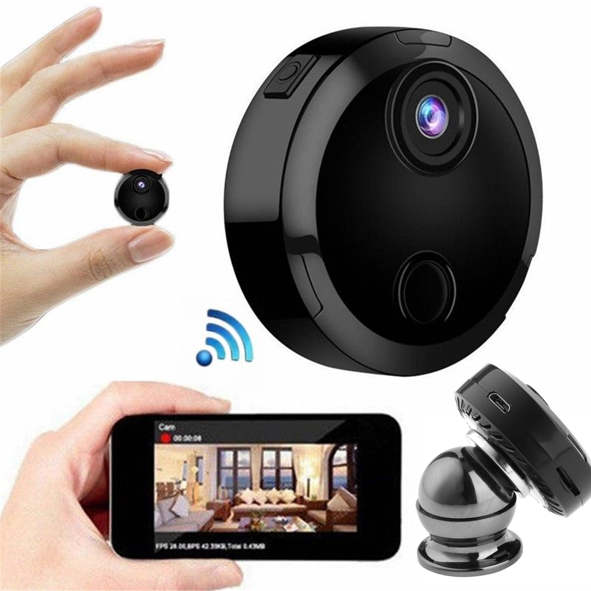 Mini HD 1080P Wireless WiFi IP Security Camera Night Vision Home Camco ...